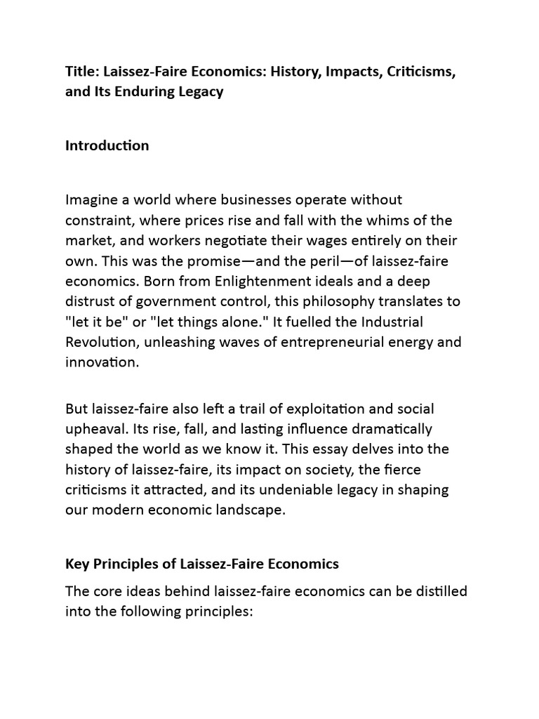 Article 01 | PDF | Laissez Faire | Free Market