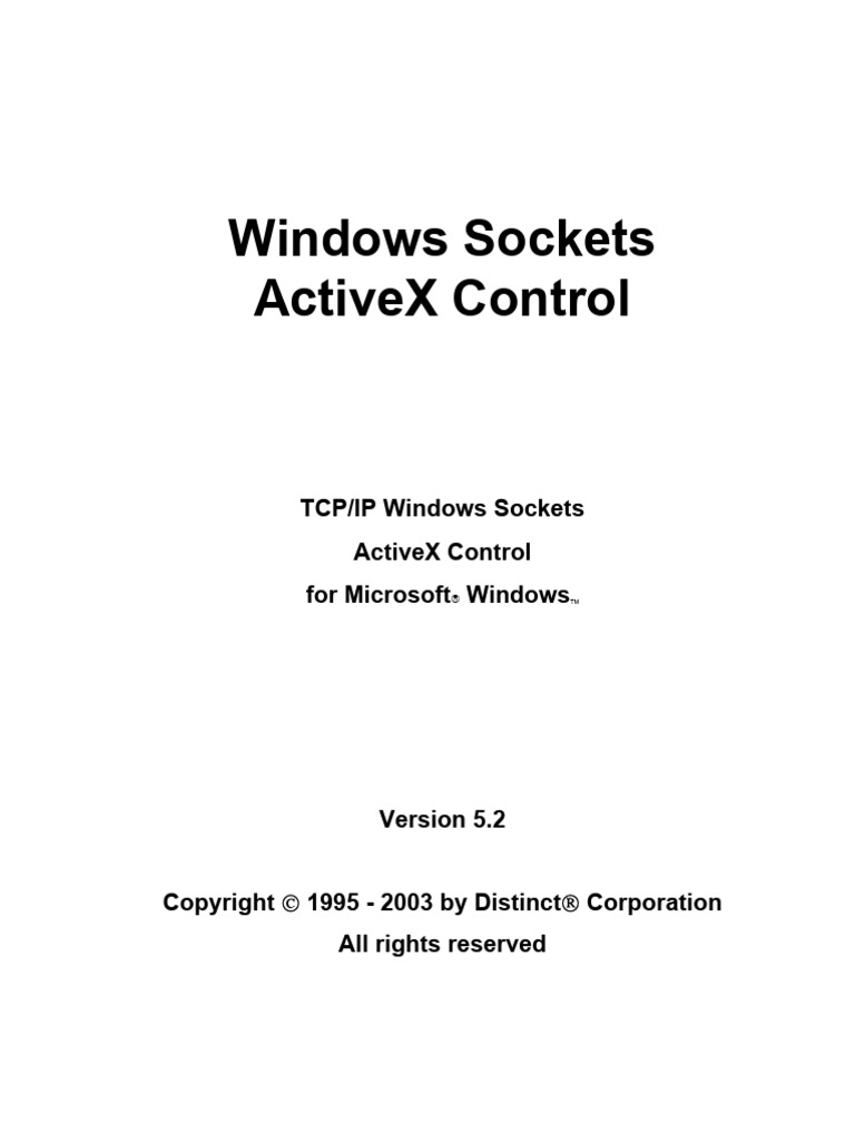 E-Book - Windows Socket Activex Socket Win32 | PDF | Port (Computer Networking) | Network Socket