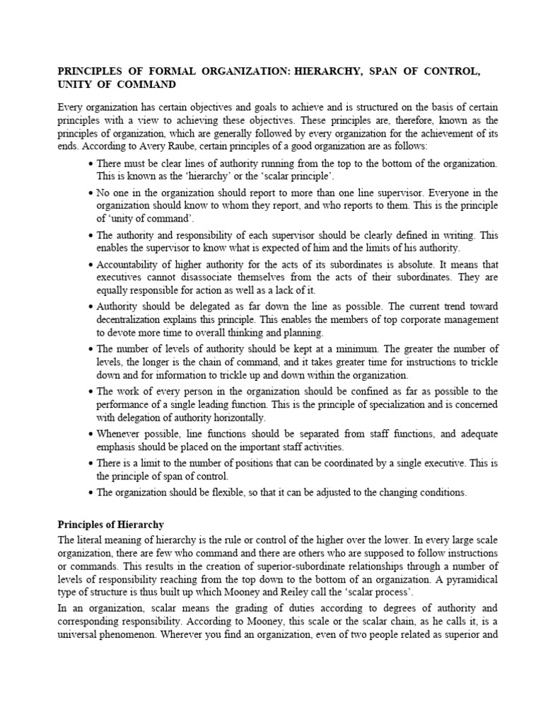 Principles of Formal Organization | PDF | Hierarchy