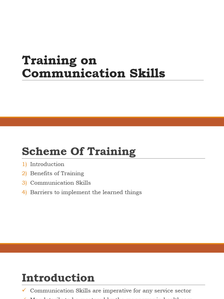 Training on Communication Skills (1) | PDF | Communication | Nonverbal ...