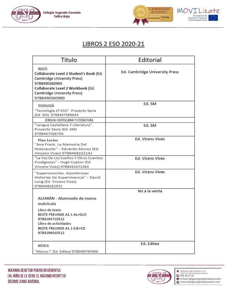 Libros 2 Eso 2020 21 Pdf