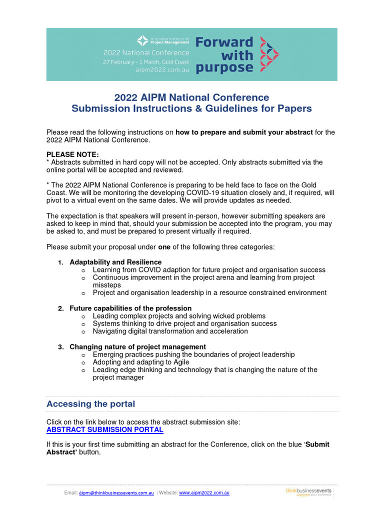 AIPM 2022 - CFP Guidelines - CVENT V3 | PDF | Abstract (Summary) | Leadership
