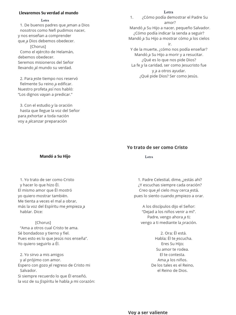 Llevaremos Su Verdad Al Mundo: Letra | PDF | Oración | Jesús
