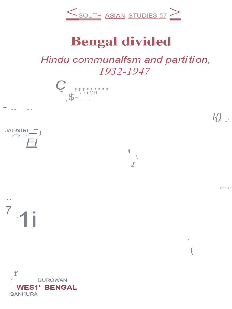 Bengal Divided Hindu Communalism and Partition 19321947 9780521411288 ...