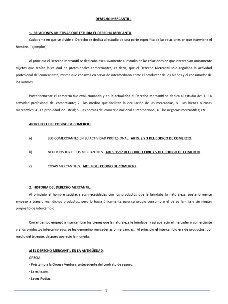Evolución y Fundamentos del Derecho Mercantil | PDF | Sociedad de responsabilidad limitada ...