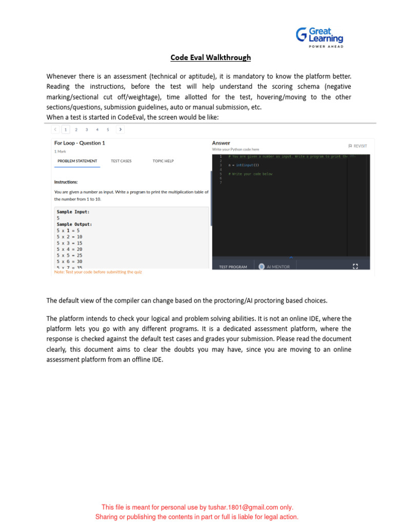 CodeEval - Hands on Guidelines.docx | PDF | Artificial Intelligence | Intelligence (AI) & Semantics