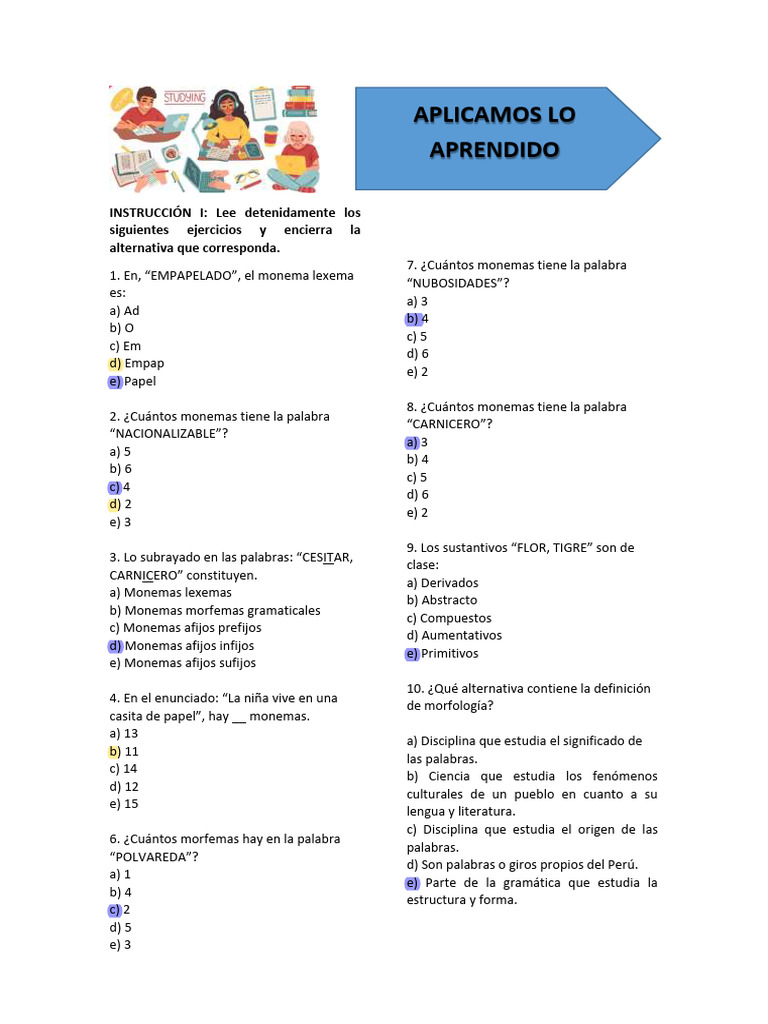 Práctica 1 A | PDF | Palabra | Lingüística