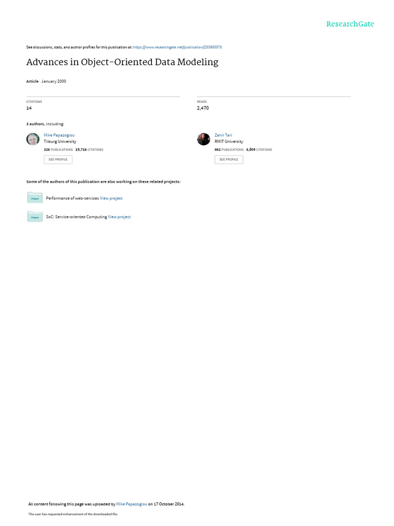 Advances in Object-Oriented Data Modeling: January 2000 | PDF | Object (Computer Science ...