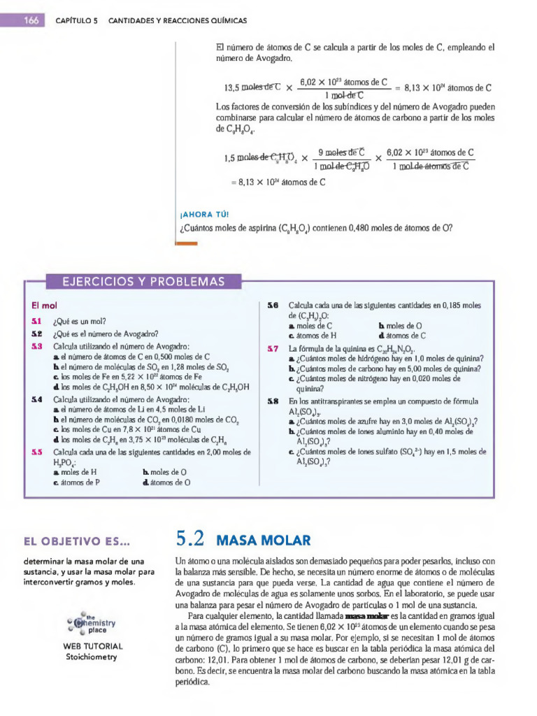 U2 Tema 4 Ejercicios y Problemas Mol | PDF | Mole (Unidad) | Cantidades ...