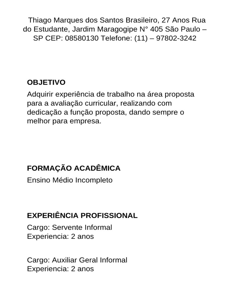 Curriculo Thiago | PDF