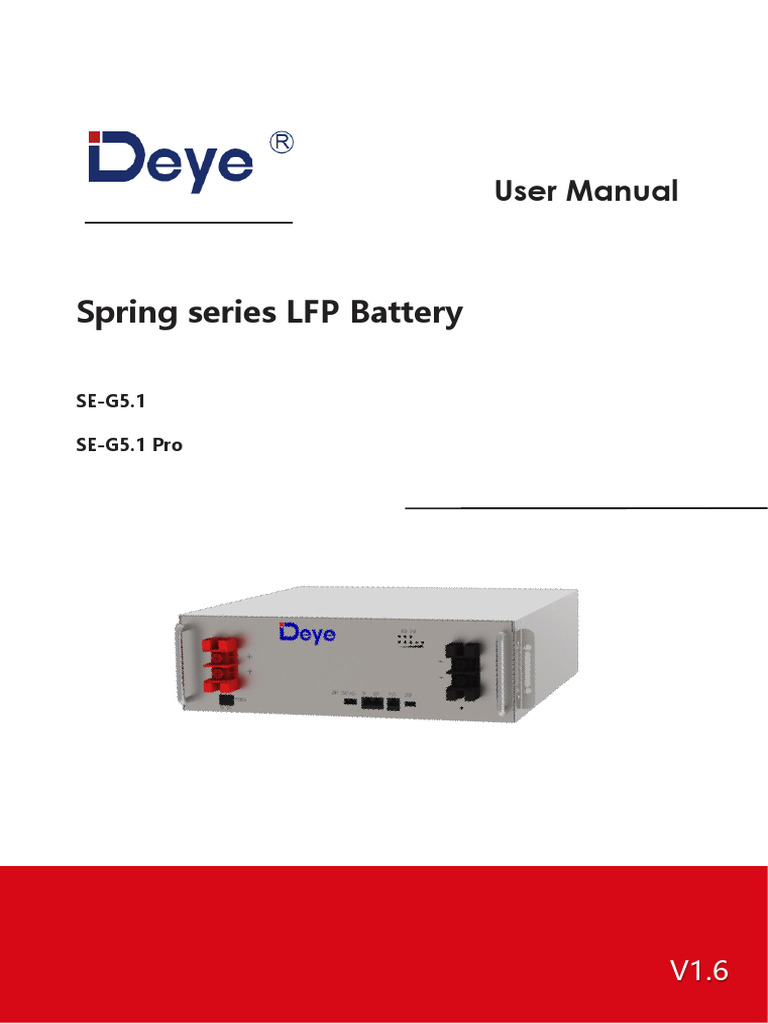 Manual - Bateria - SE-G5.1 - SE-G5.1 PRO Deye | PDF | Lithium Ion Battery | Dangerous Goods