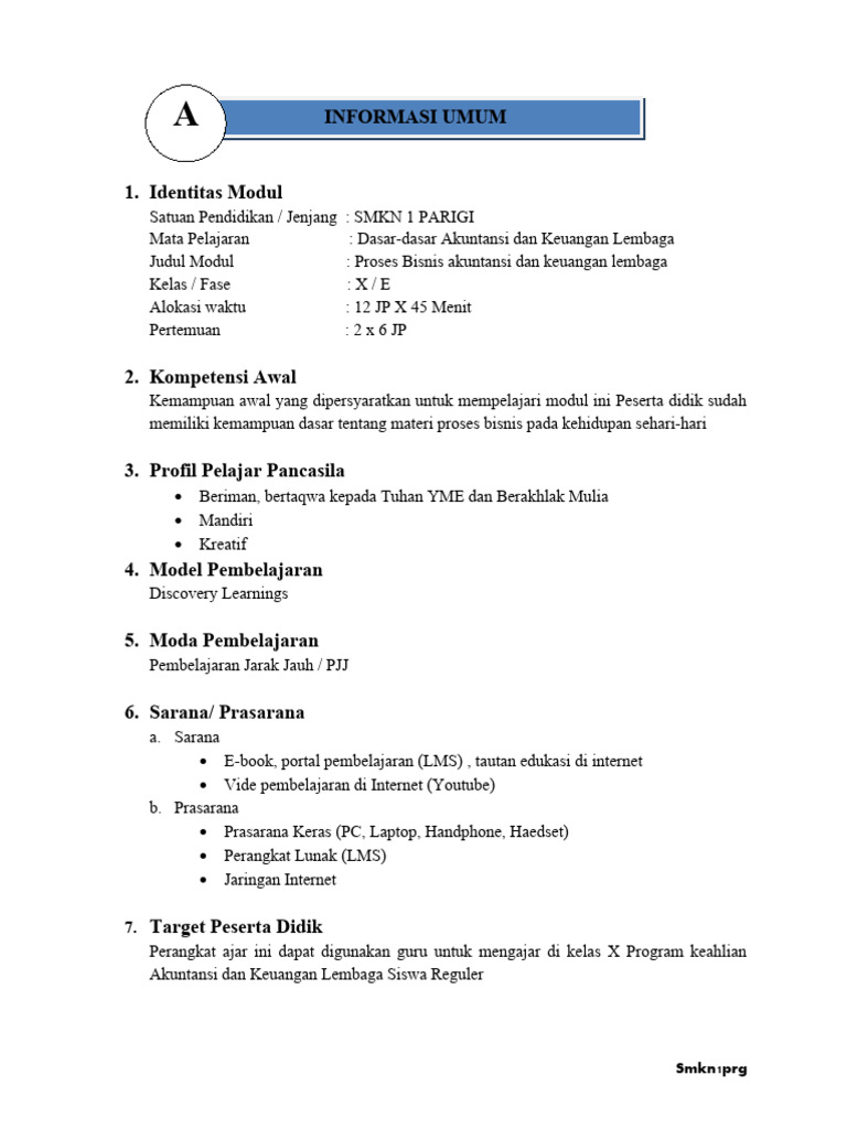 Modul Ajar Elemen 1 | PDF