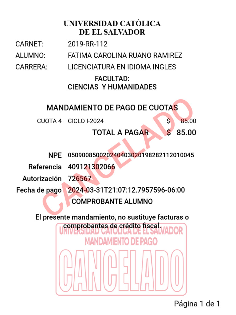 Comprobante 726567 Colecturia Digital 2024-03-31 | PDF