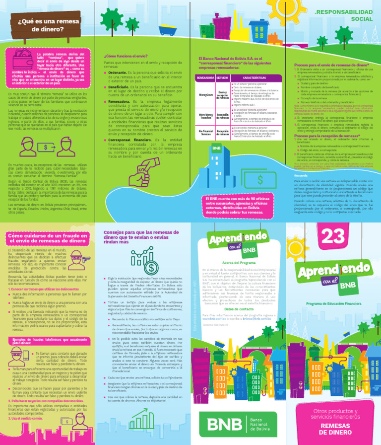 Capitulo 23 Remesas de Dinero | Descargar gratis PDF | Dinero | Remesa
