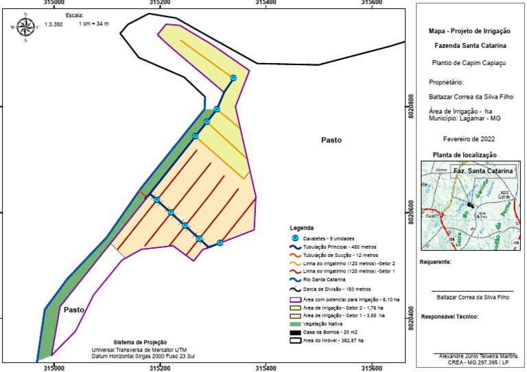 Mapa Projeto de Irrigação 2 | Download grátis PDF | Geodésia | Cartografia