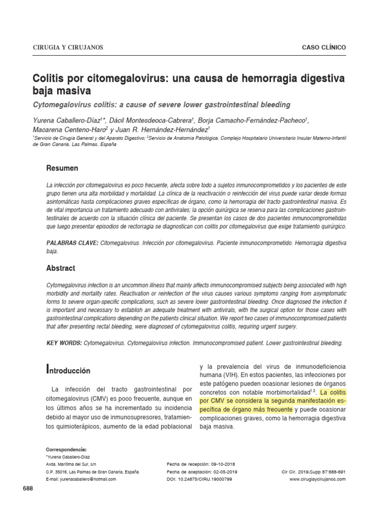 Colitis Por CMV | PDF | Medicina | Inmunología