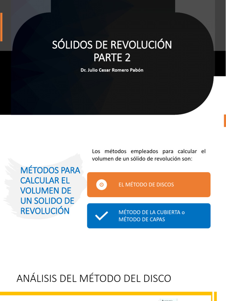 Semana 14 Sólidos de Revolución Repaso | PDF | Volumen | Rotación