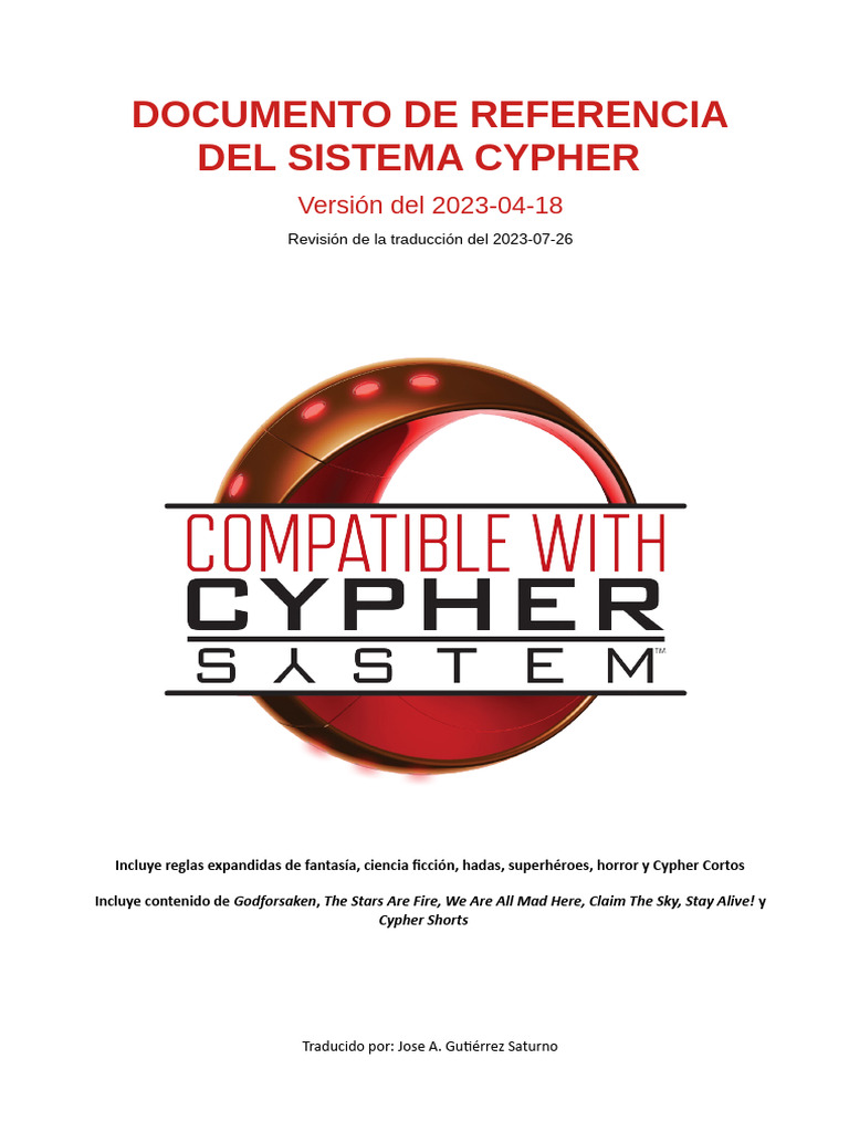 Documento de Referencia Del Sistema Cypher | PDF | Fuerza