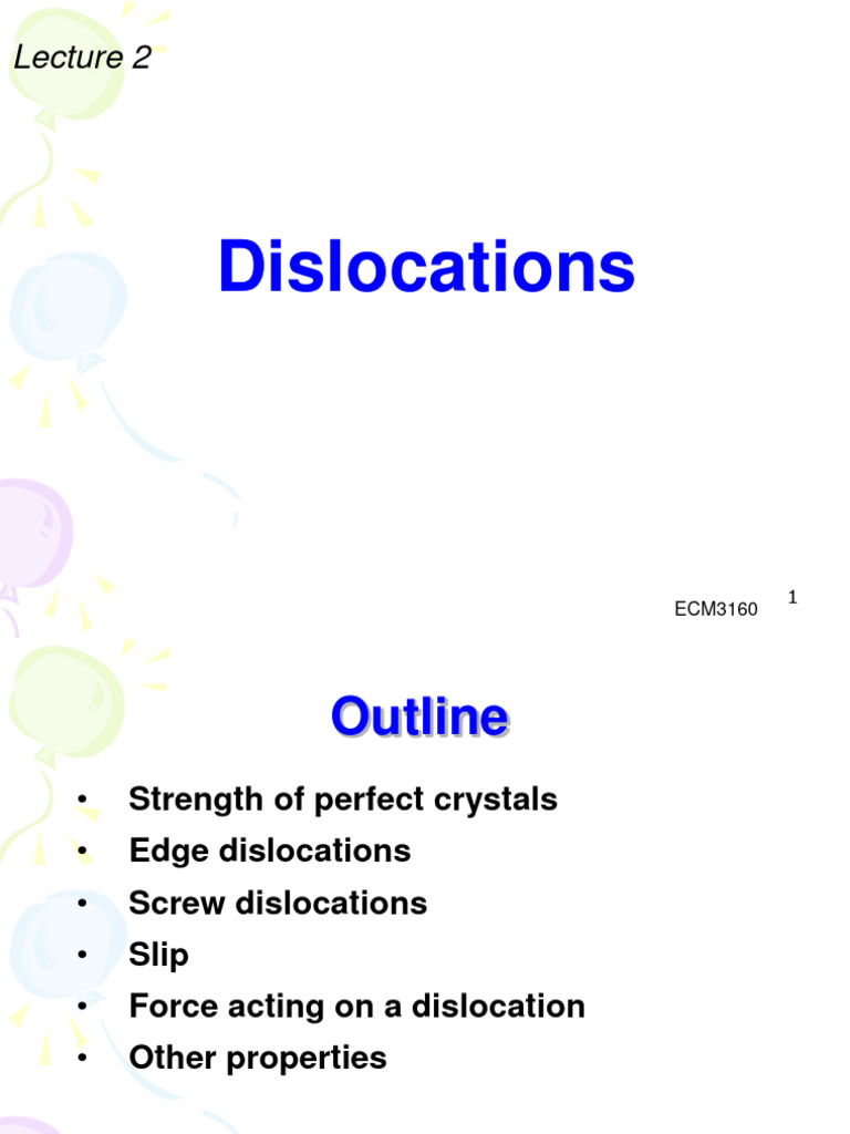 Lecture 2 PPT Slides - Dislocations | Download Free PDF | Dislocation ...