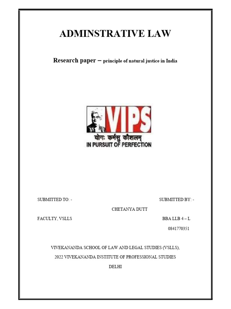 Admin Law Chetanya Dutt | PDF | Judgment (Law) | Justice