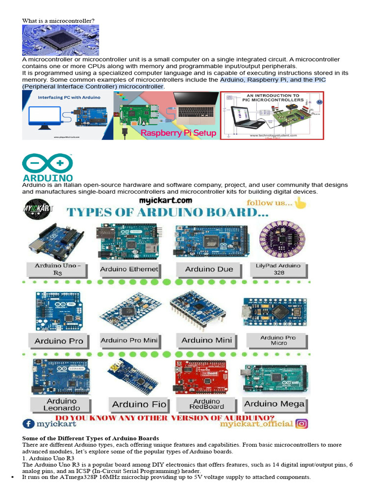 Arduino Microcontroller Guide | PDF | Arduino | Microcontroller
