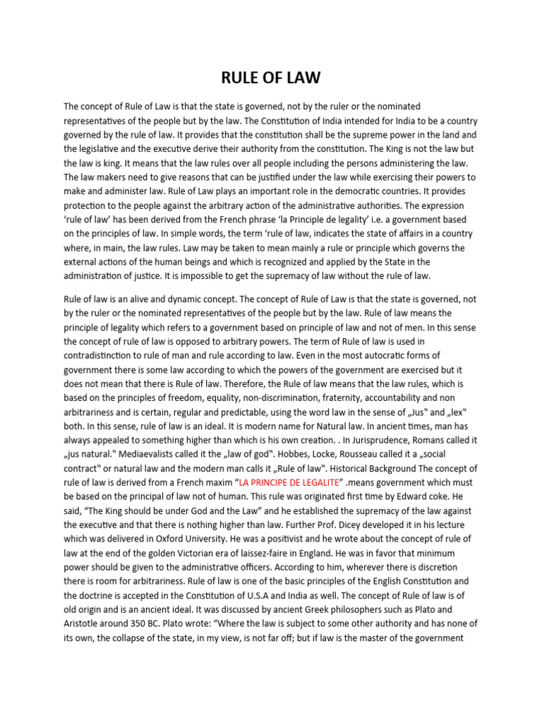 Rule of Law | PDF | Rule Of Law | Constitution