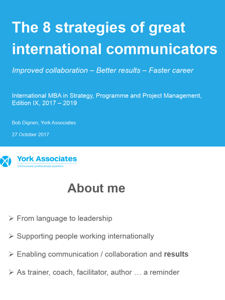 8 Strategies of Great International Communicators | PDF | Behavioural ...