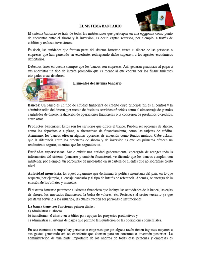 El Sistema Bancario | PDF | Bancos | Dinero