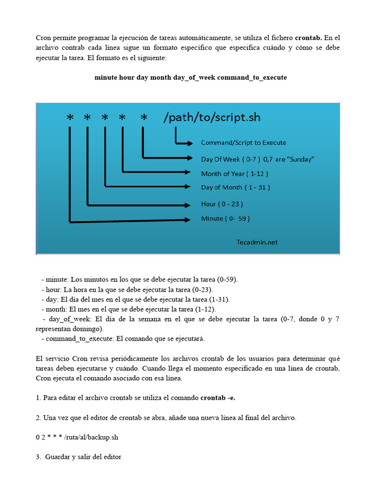 Guía Básica de Cron y Crontab | PDF