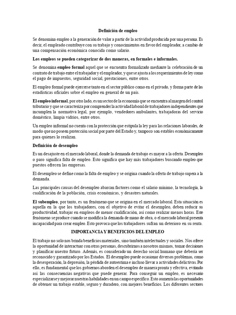 Empleo, Desempleo | PDF | Desempleo | Empleo