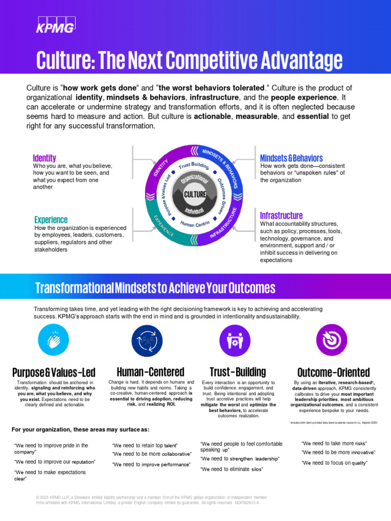 Culture Slipsheet KPMG | PDF | Leadership | Competitive Advantage