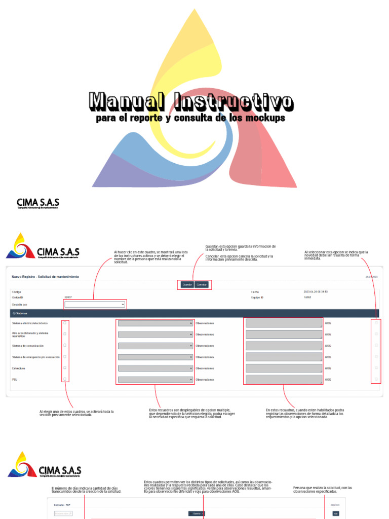 Manual de Reporte de Mockups CIMA S.A.S | PDF | Informática