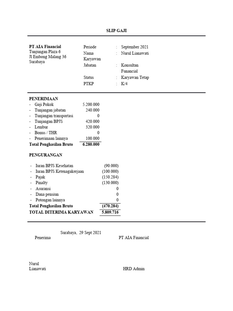Contoh-Slip-Gaji-Dalam-Bentuk-Word-Beserta-Contohnya | PDF