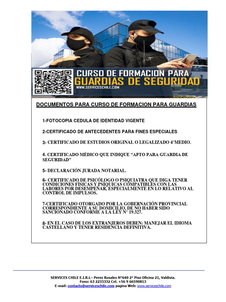 Documentos para Curso de Formacion para Guardias de Seguridad | PDF