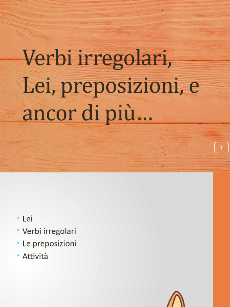 3 Verbi Irregolari, Preposizioni | PDF
