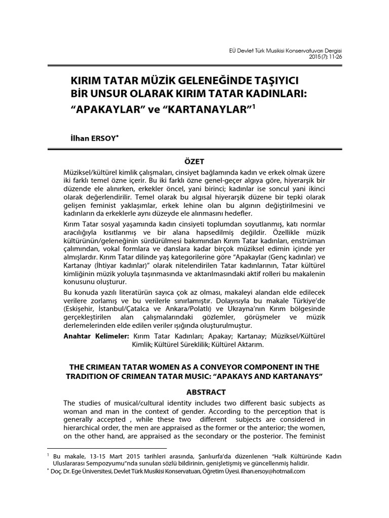 KIRIM TATAR M - Z - K GELENE - NDE TA - IYICI B - R UNSUR OLARAK KIRIM ...