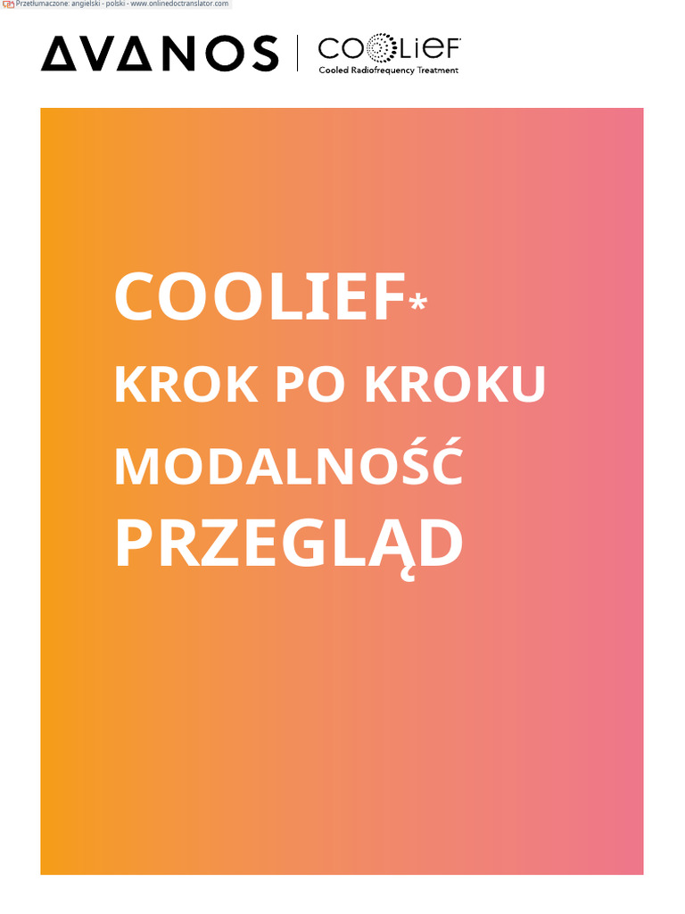 COOLIEF Modality Overview Brochure Final - En.pl | PDF