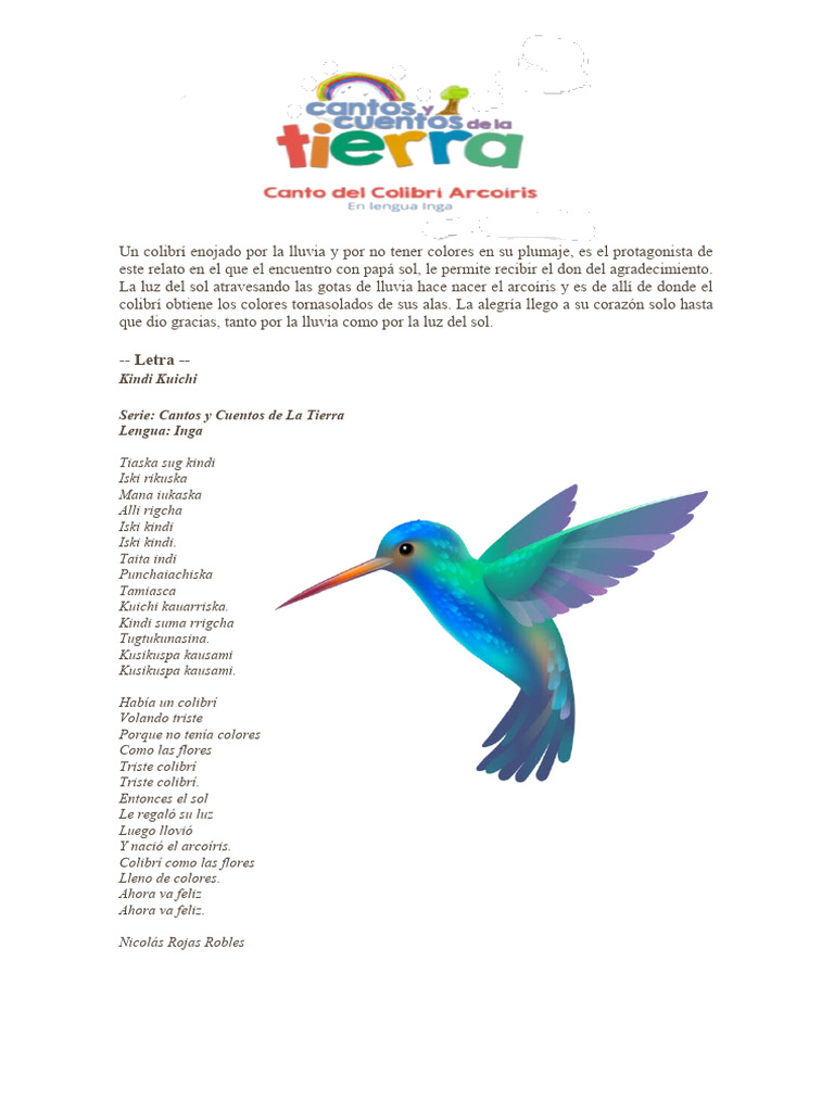 El colibrí arcoíris | PDF
