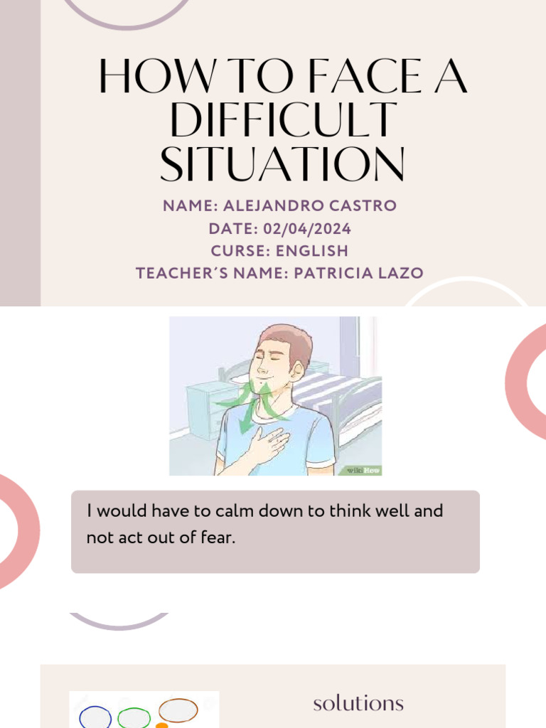 How to face a difficult situation | PDF