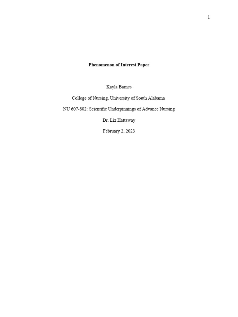 Phenomenon of Interest Paper | PDF | Schizophrenia | Antipsychotic