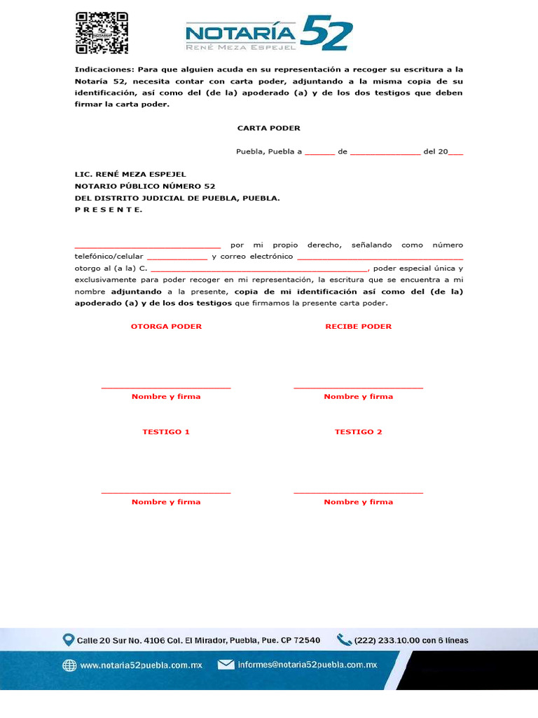 Carta Poder Recoger Testimonio | PDF Carta Poder Recoger Testimonio | PDF