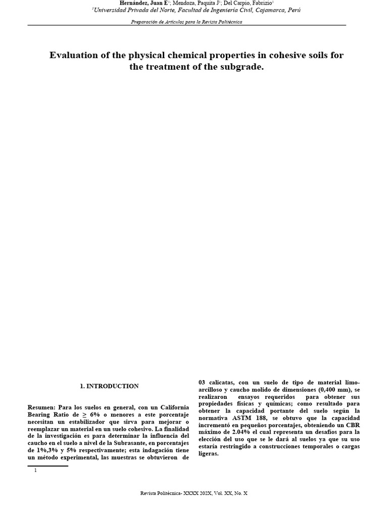 Cohesive Soil Stabilization Study | PDF