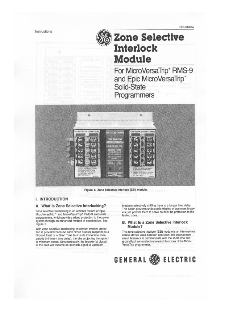 Zone Selective interlocking-GEK-64467 - TIM1 Instructions | PDF