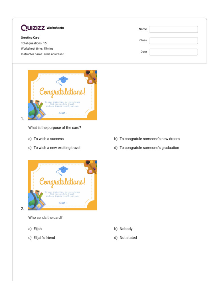 Greeting Card _ Quizizz | PDF
