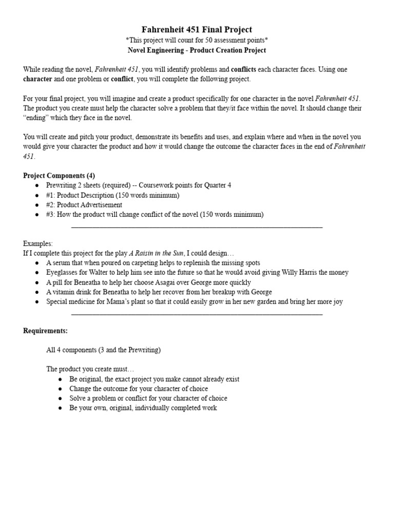 Fahrenheit 451 Final Project) | PDF | Cognition | Human Communication