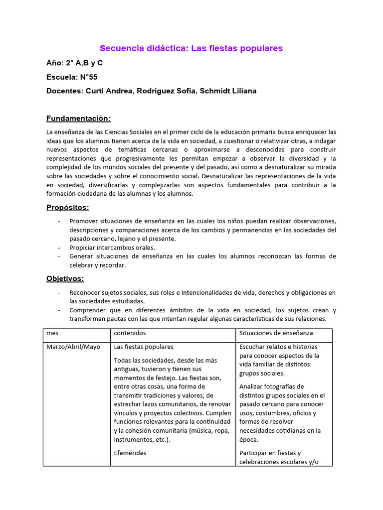 Secuencia de Fiestas Populares | PDF | Transporte | Sociedad