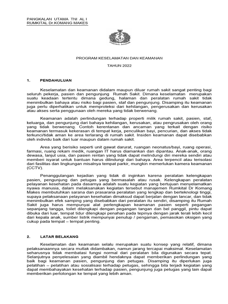 MFK.4.ep.1 Program Keselamatan Dan Keamanan | PDF