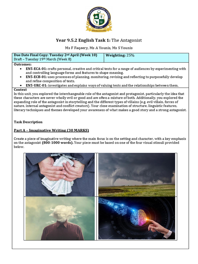 9.5.2 English Assessment Task 1 (1) | PDF | Grammar | Human Communication