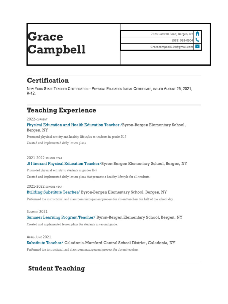 Resume GC | Download Free PDF | Teachers | Physical Education
