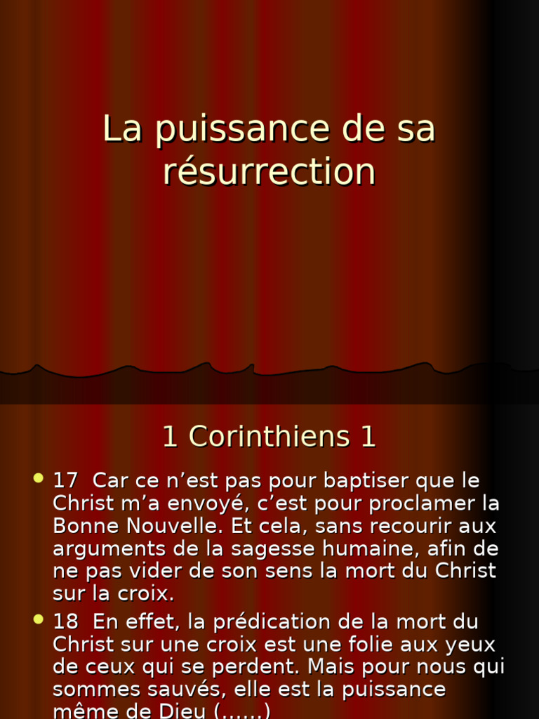 La Puissance de Sa Résurrection | PDF | Résurrection de Jésus | Jésus